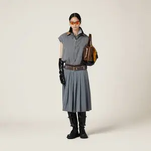 Miu Miu Washed Chambray Blouson Vest