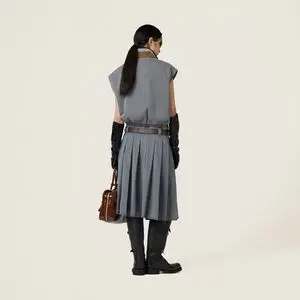 Miu Miu Washed Chambray Blouson Vest