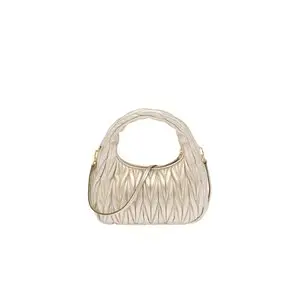 Miu Miu Wander Matelassé Nappa Leather Hobo Bag - Pyrite