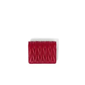 Miu Miu Small Matelassé Nappa Leather Wallet - Red