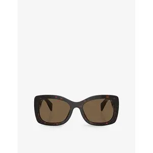 Prada Oval-frame Acetate Sunglasses - Brown