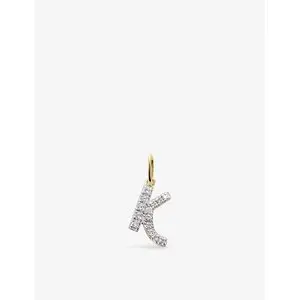 Monica Vinader K Diamond Charm - Yellow Gold