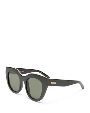 Le Specs Air Heart Cat Eye Sunglasses - Black/gold