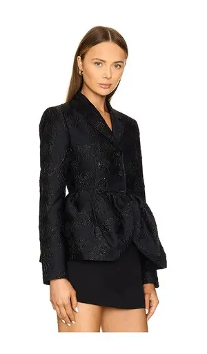 ROTATE BY BIRGER CHRISTENSEN Jacquard Draped Blazer
