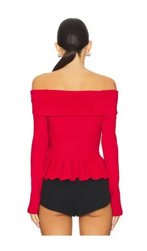 525 America 525 Morgan Off Shoulder Peplum Top In Red