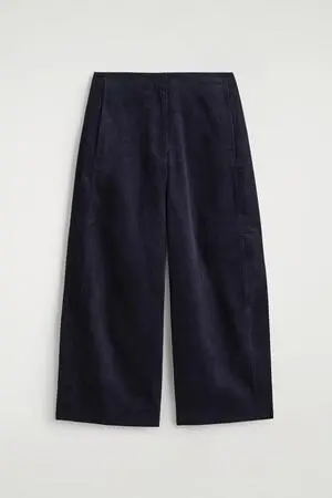 Cos Corduroy Barrel-leg Pants - Navy