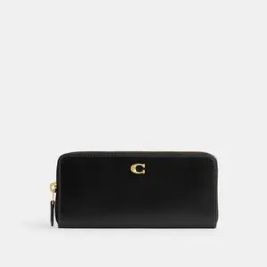 COACH Essential Slim Accordion Zip Wallet - Brass/black