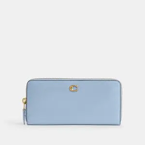 COACH Essential Slim Accordion Zip Wallet Brass/bluebell