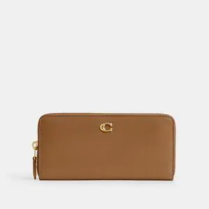 COACH Essential Slim Accordion Zip Wallet Brass/honey Brown