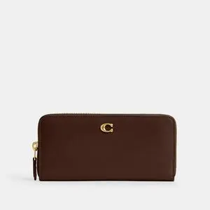 COACH Essential Slim Accordion Zip Wallet - Brass/maple