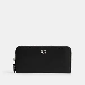 COACH Essential Slim Accordion Zip Wallet - Silver/black