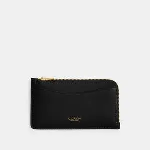 COACH® New York Zip Card Case - Brass/black