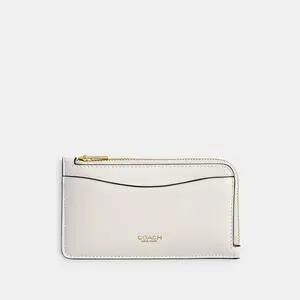 Coach New York Zip Card Case - Brass/chalk