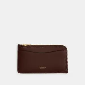 COACH® New York Zip Card Case - Brass/maple