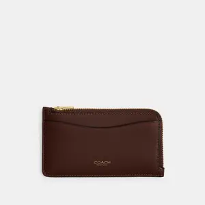 COACH New York Zip Card Case - Brass/maple