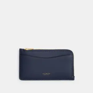 COACH® New York Zip Card Case - Brass/navy