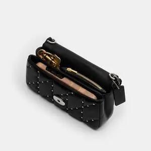 COACH Tabby Crossbody Wristlet With Pillow Quilting And Crystal Rivets