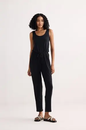 REISTOR Relaxed Drawstring Jumpsuit - Black