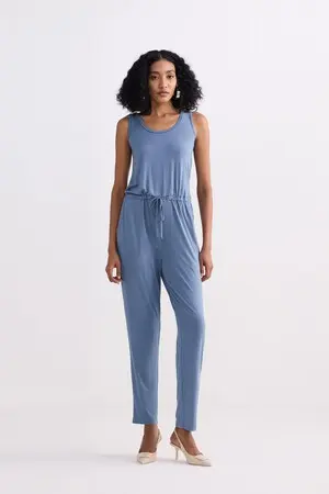 REISTOR Relaxed Drawstring Jumpsuit - Blue