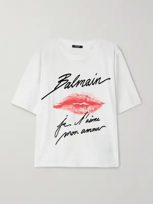 Balmain Printed Cotton-jersey T-shirt - White