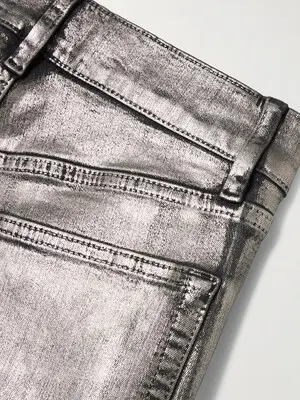FRAME Le Sleek Metallic Coated Straight-leg Jeans - Gray