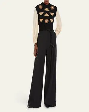 Max Mara Circolo Wide Leg Jersey Trousers