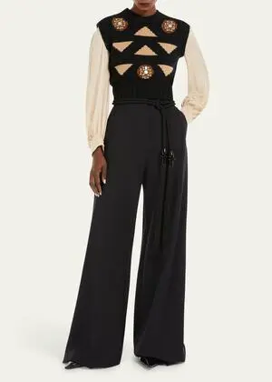 Max Mara Circolo Wide Leg Jersey Trousers