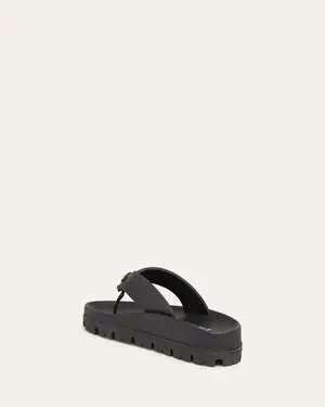 Prada Rubber Thong Slide Sandals - Nero