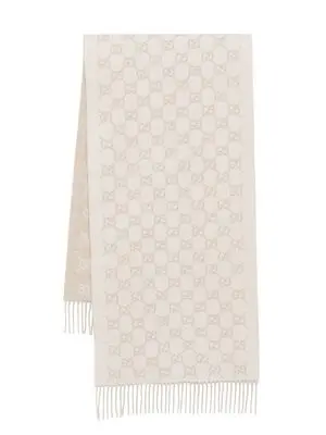 Gucci Gg Cashmere Scarf Neutrals