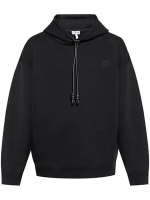 Loewe Anagram Embroidered Hoodie - Black