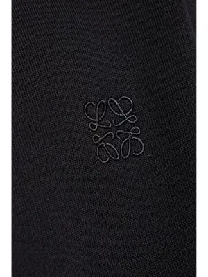 Loewe Anagram Embroidered Hoodie - Black