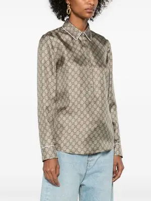 Gucci Gg Monogram Silk Shirt