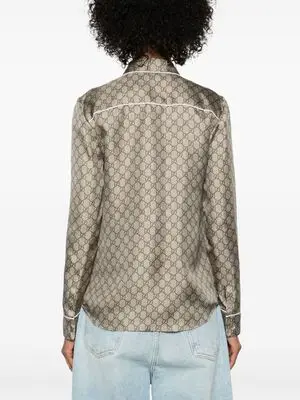 Gucci Gg Monogram Silk Shirt