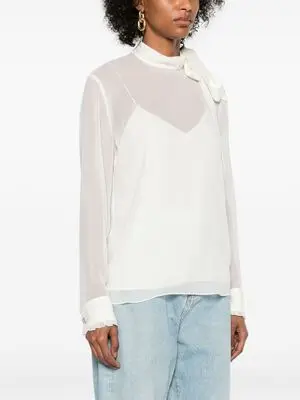 Gucci Silk Georgette Blouse - White
