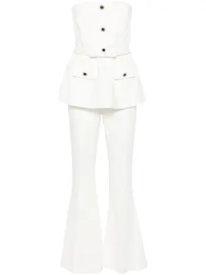 SELF-PORTRAIT Crepe Jumpsuit - White