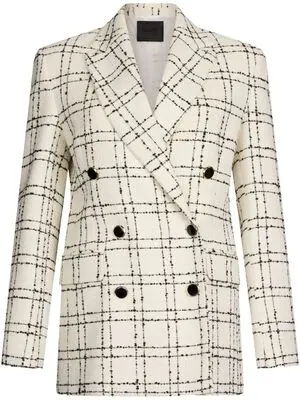 LIU JO LIU JO Checked Double-Breasted Blazer