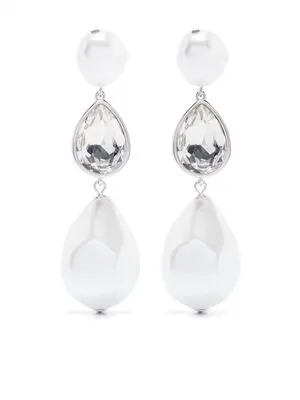 SELF-PORTRAIT Faux-pearl Droplet Earrings - White