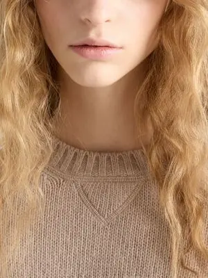 Prada Logo-intarsia Crew-neck Sweater - Neutrals