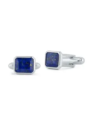 Mateo Emerald Cut Lapis Cufflinks