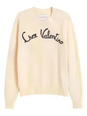 Valentino Garavani Embroidered Sweater Neutrals