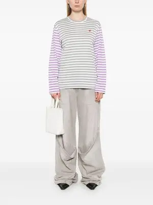 Play Comme Des Garcon Striped T-shirt - Grey