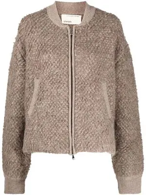 SHERPA Chunky-knit Zip-up Bomber Jacket