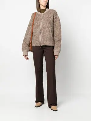 SHERPA Chunky-knit Zip-up Bomber Jacket