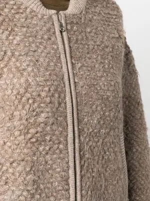 SHERPA Chunky-knit Zip-up Bomber Jacket