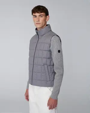 QUARTZ CO. Leo Lightweight Down Vest - Heather Grey