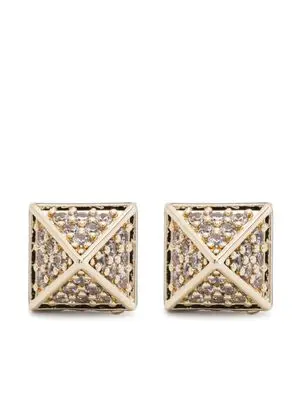Eddie Borgo Pavé Pyramid Stud Earrings - Gold