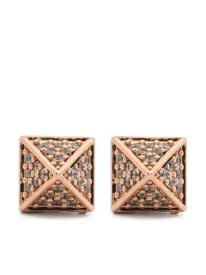 Eddie Borgo Pavé Pyramid Earrings - Pink