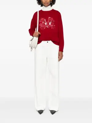 Max Mara Sequin-embellished Sweater - Red