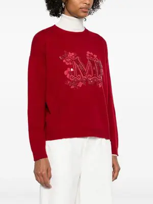 Max Mara Sequin-embellished Sweater - Red