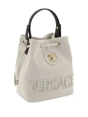 Versace La Medusa Canvas Bucket Bag